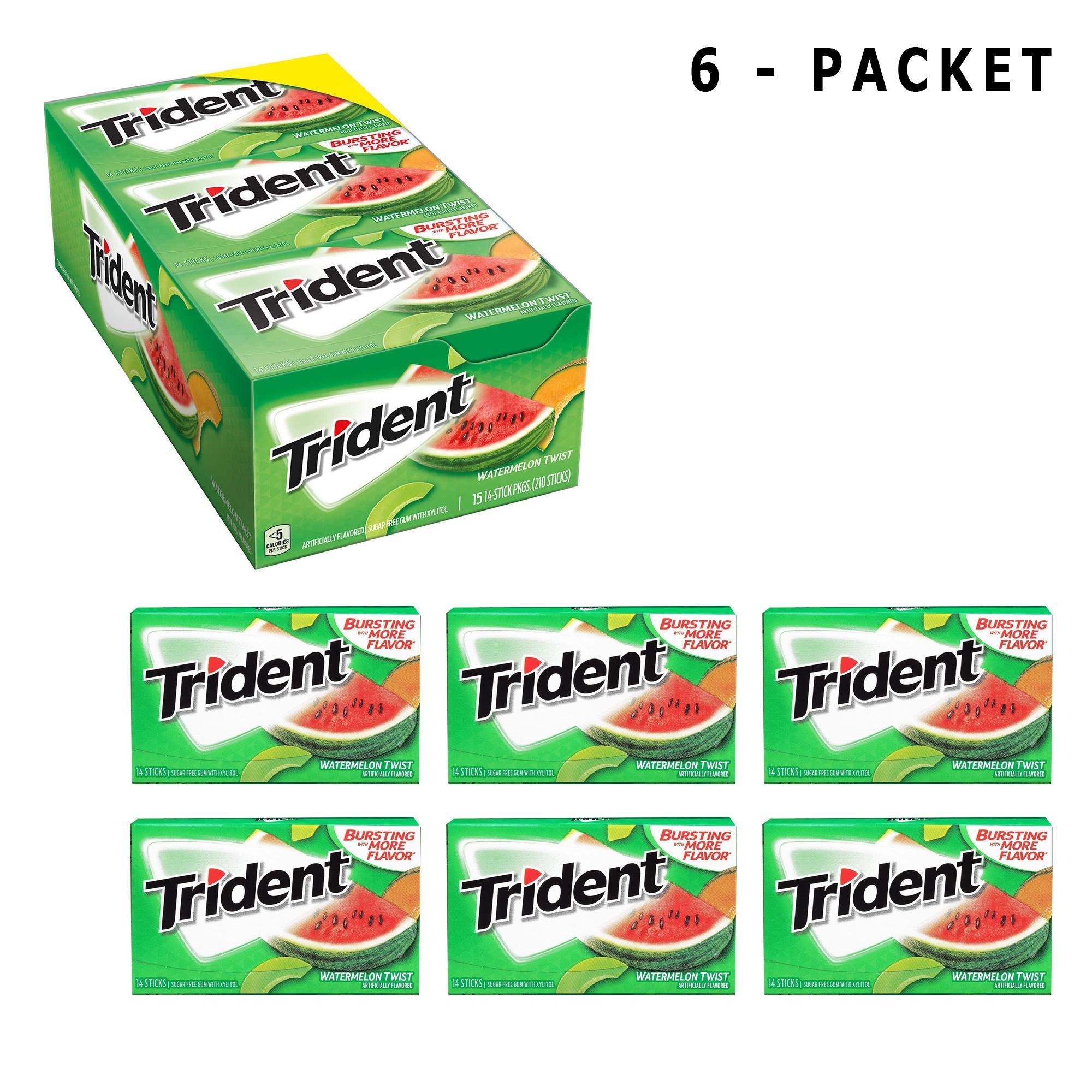 Pack Of 6 Pcs Watermelon Twist Trident Sugar Free Gum | 1.2 oz Per Pack ...