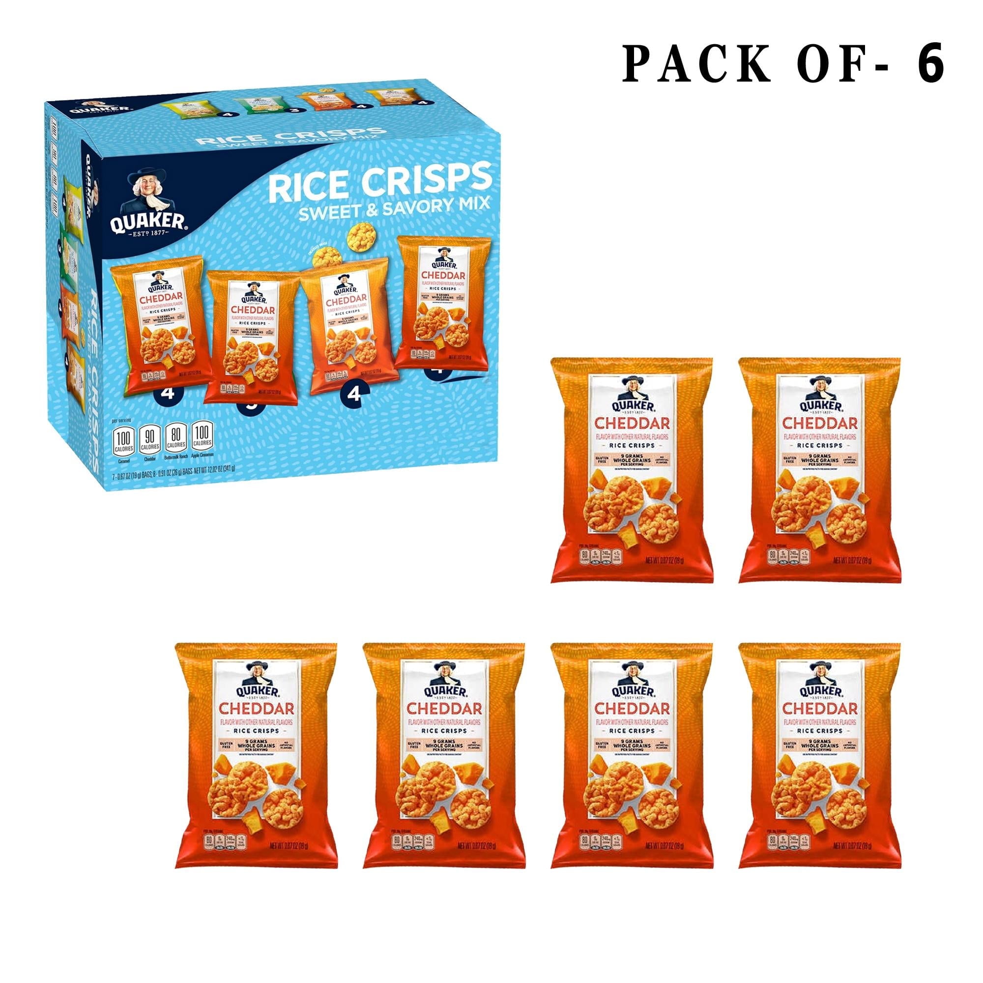 Quaker Rice Crisps, Cheddar Cheese Flavor, Made with Brown Rice, Pack ...