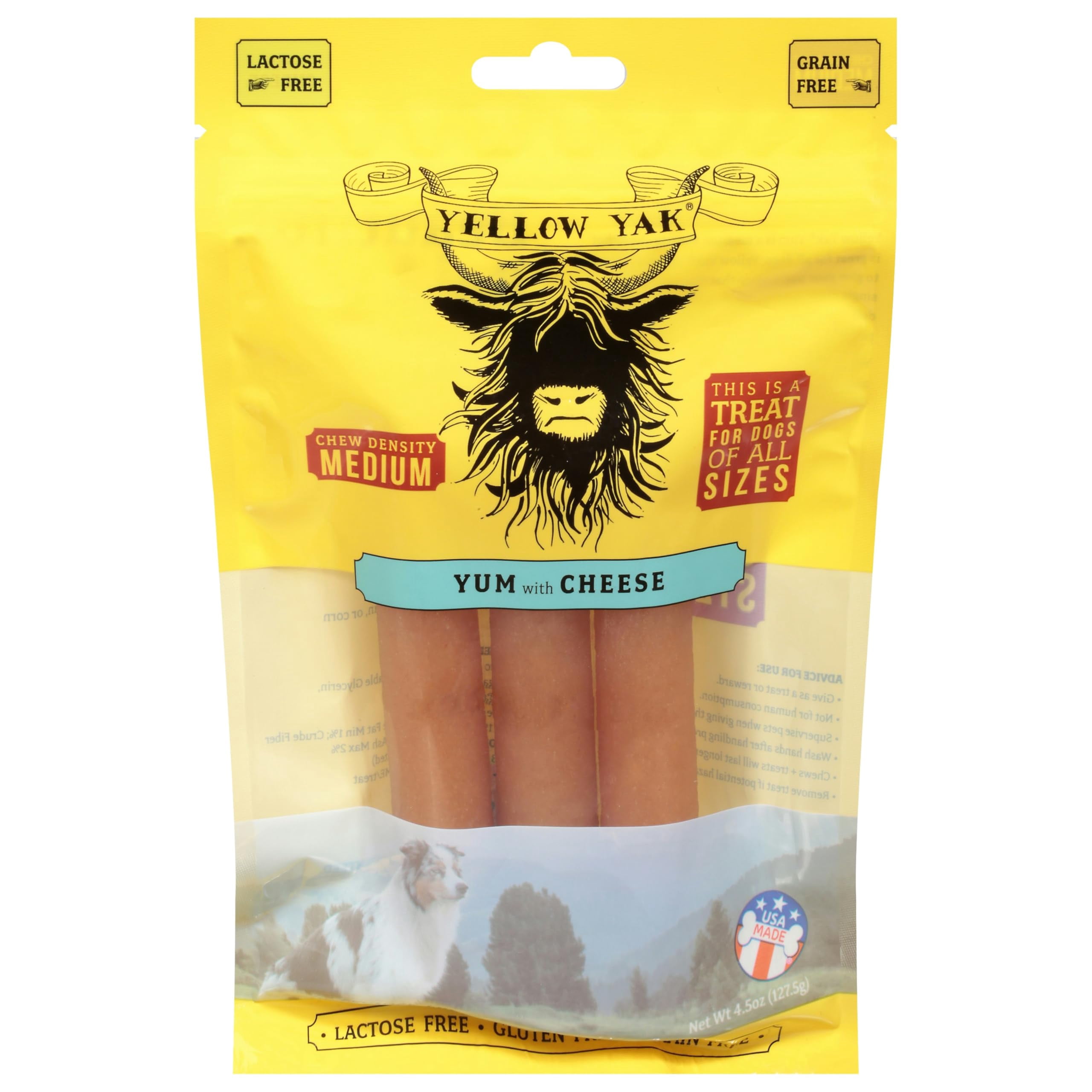 (Pack Of 6) Yellow Yak Dog Chew Yak Yum Cheese 4.5 Oz - Walmart.com