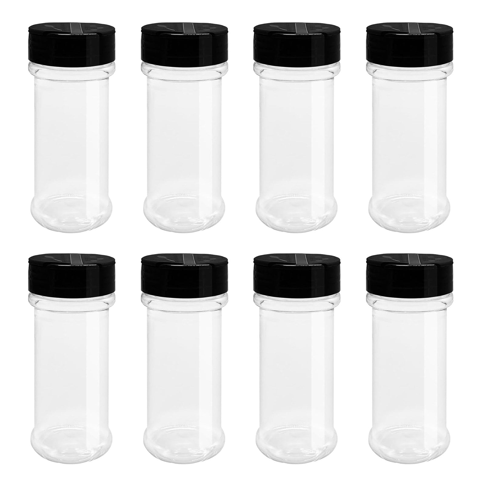 Pack Of 8 Clear Plastic Spices Jars Empty Seasoning Container For ...