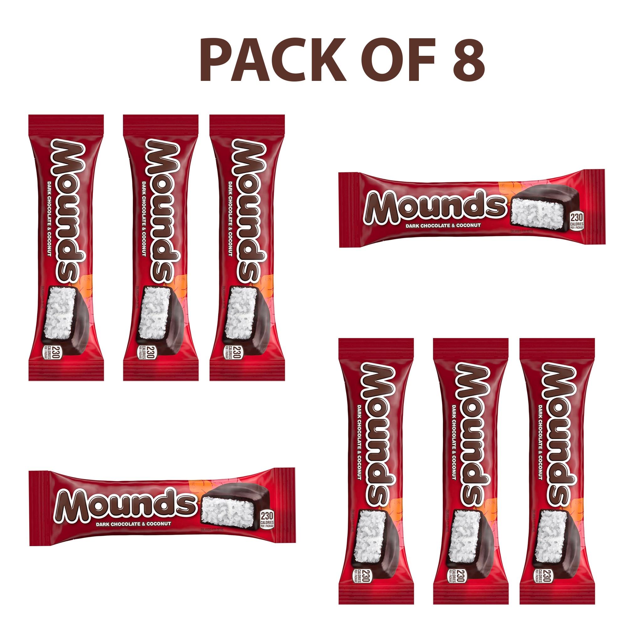 Pack Of 8 Mounds Dark Chocolate and Coconut Candy Bar | 1.75 OZ Per Bar ...