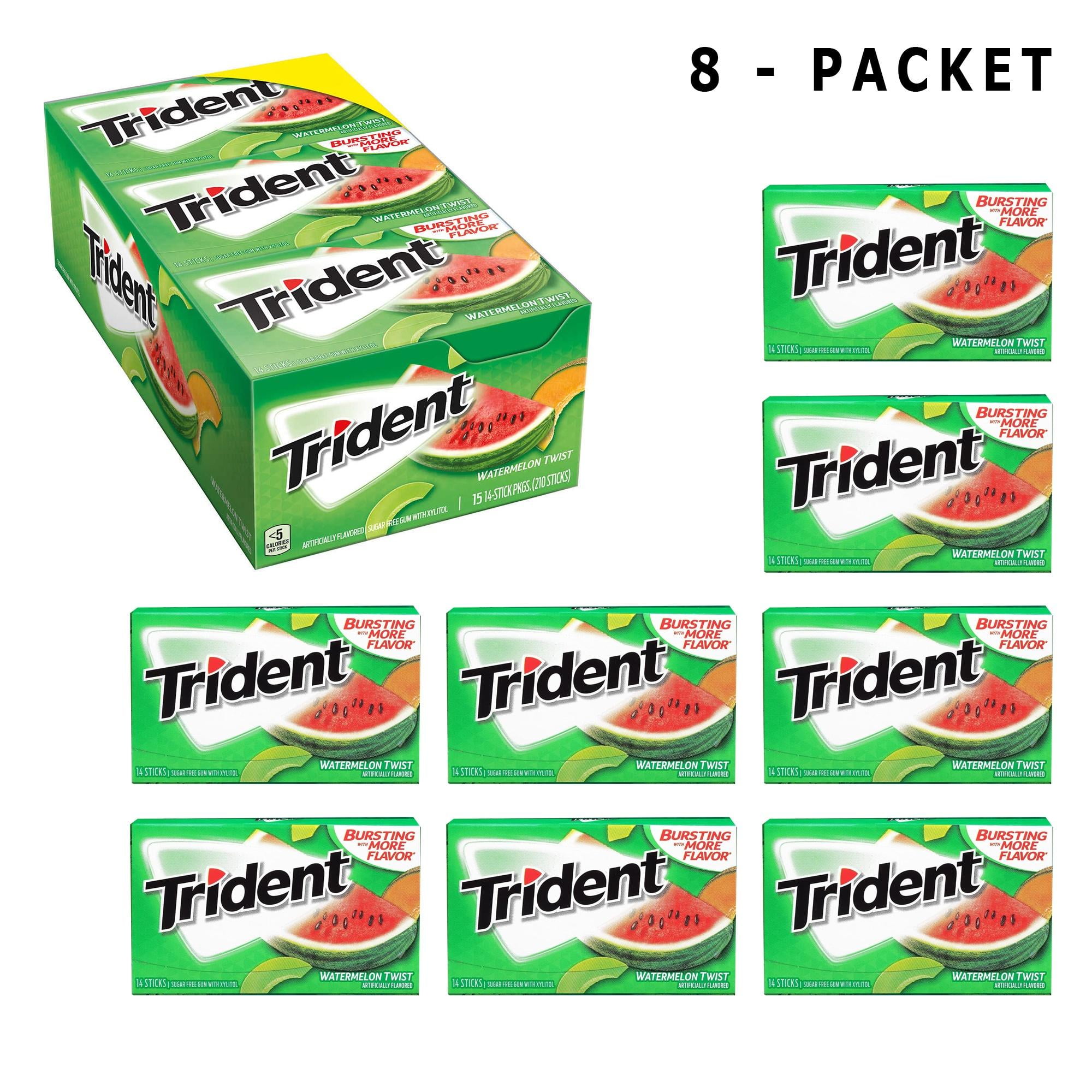 Pack Of 8 Pcs Watermelon Twist Trident Sugar Free Gum | 1.2 oz Per Pack ...