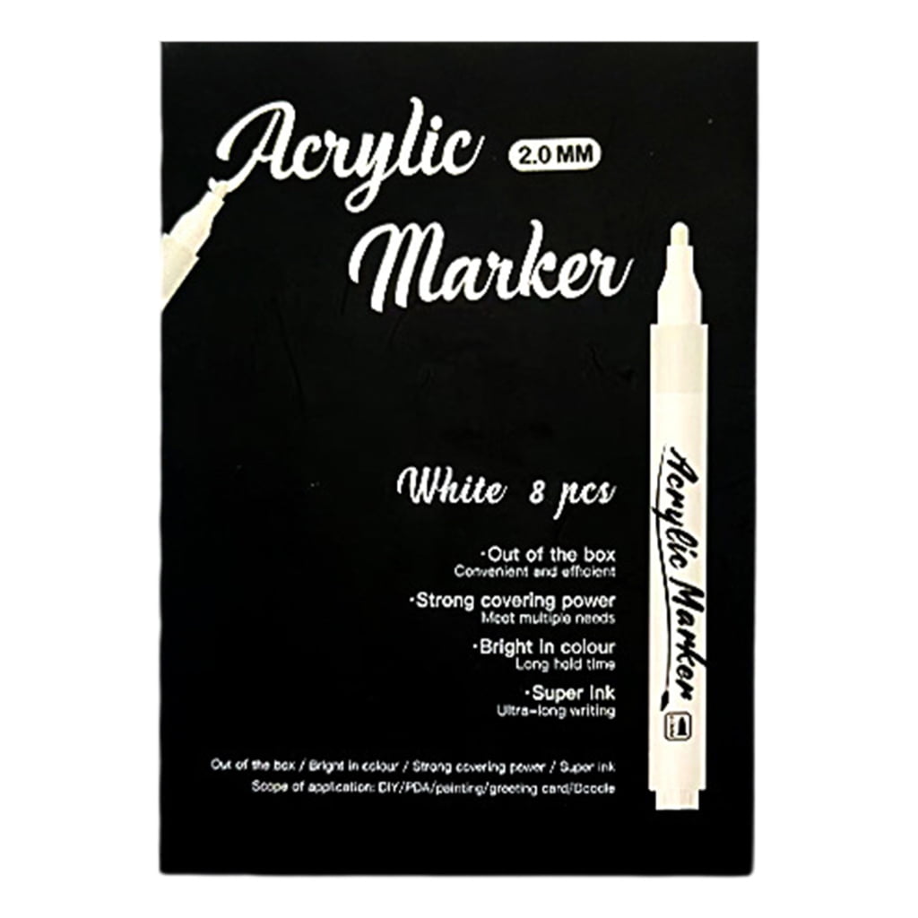 Pack Of 9 Acrylic Metallic Highlight Markers Gold Silver White ...