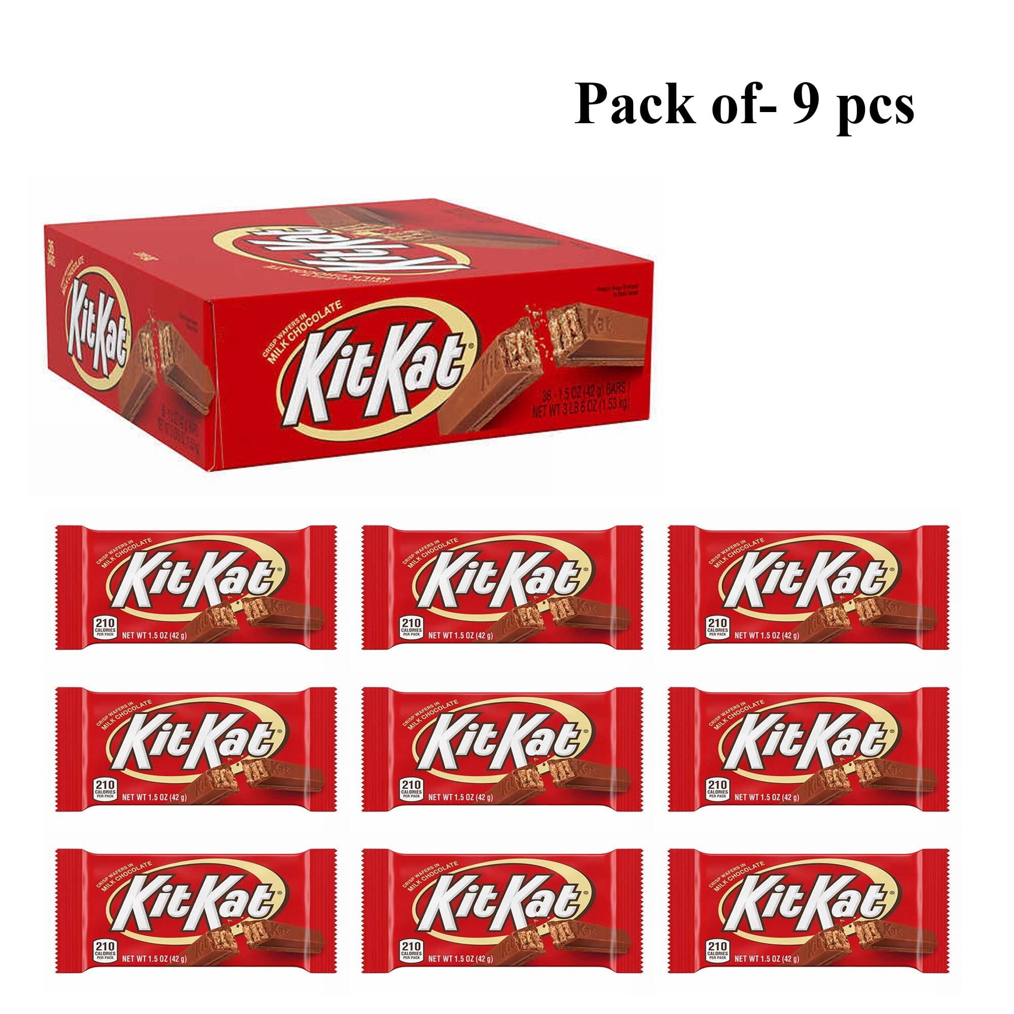Pack Of 9 Pcs KitKat Crisp Wafers In Milk Chocolate Candy Bars | 1.5 Oz ...