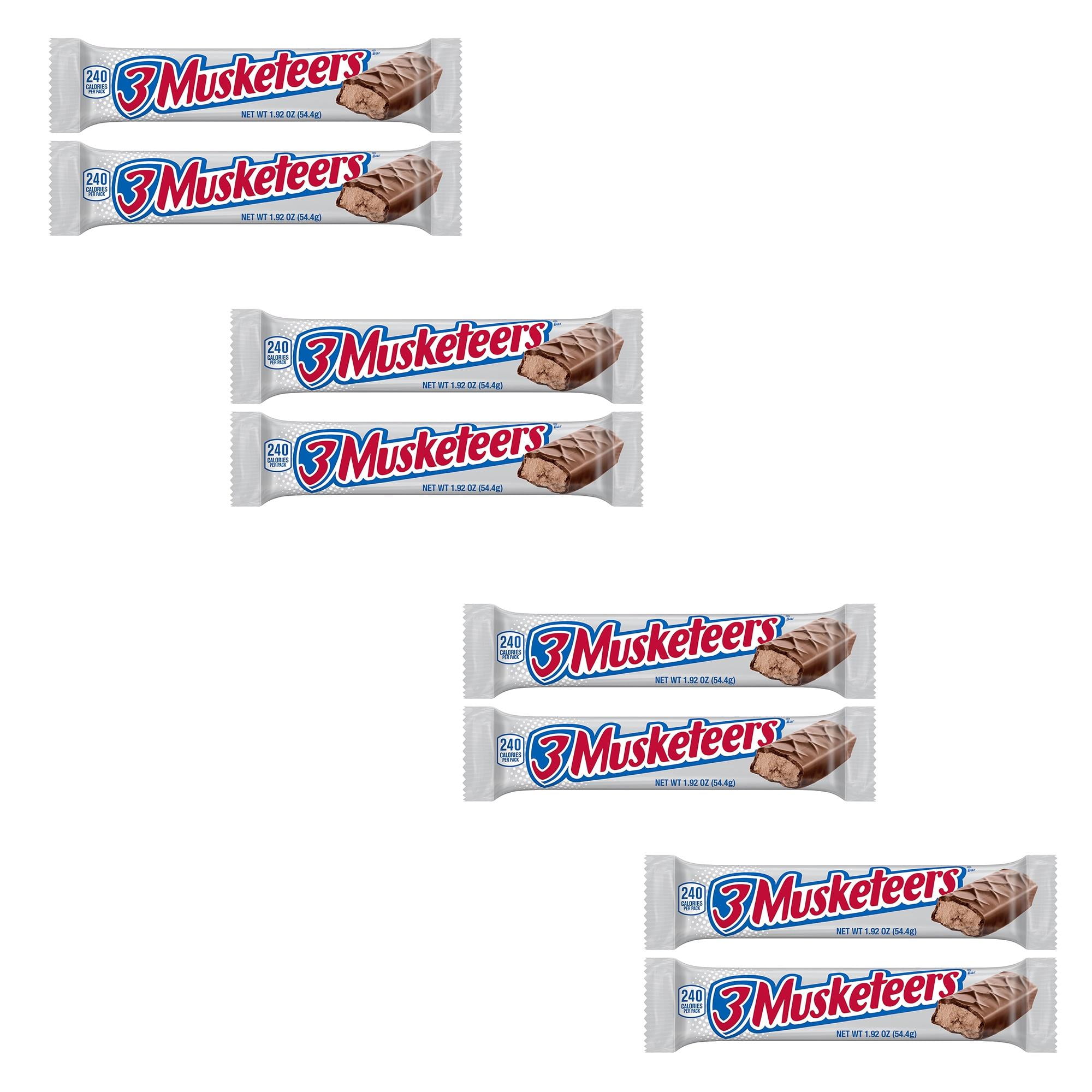 Pack Of Eight 3 Musketeers Chocolate Candy Bar | 1.92 oz per bar ...