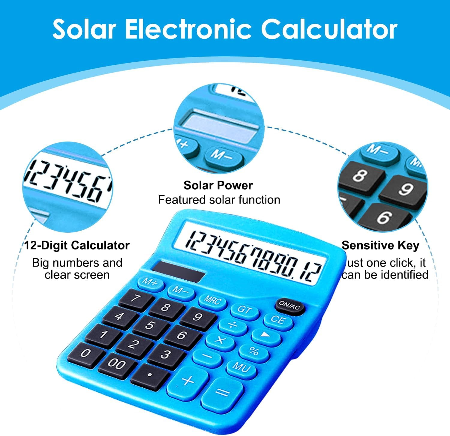 Pack Office Calculators Desktop, 12-Digit Solar Basic Desktop ...
