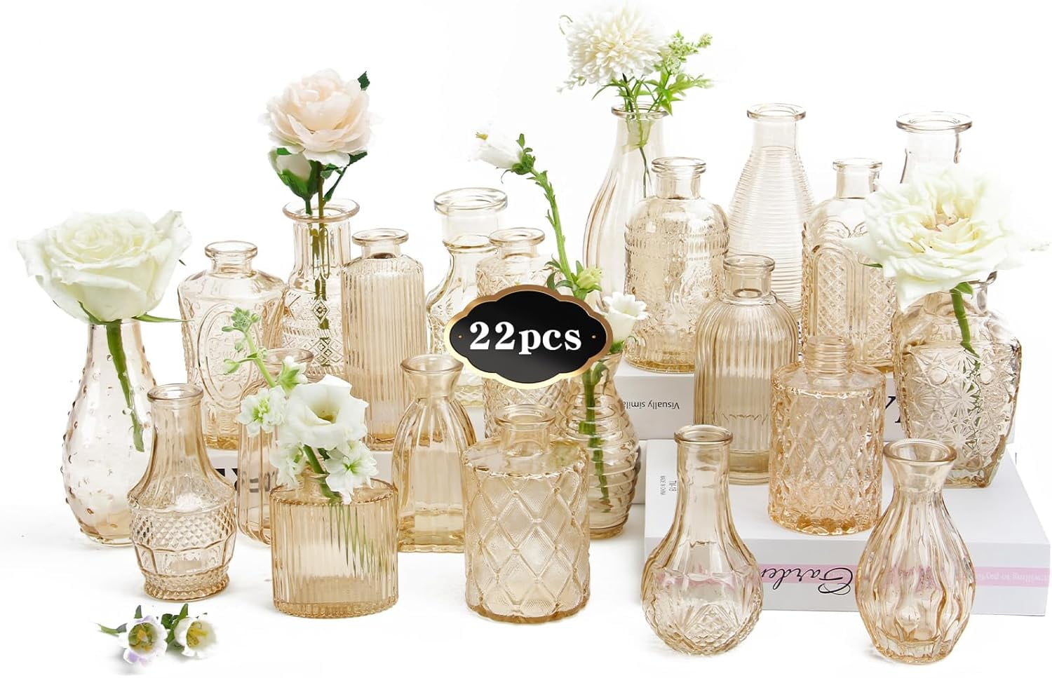 Pack Pink Flower Vase in Bulk,Mini Vintage Glass Bud Vases for ...