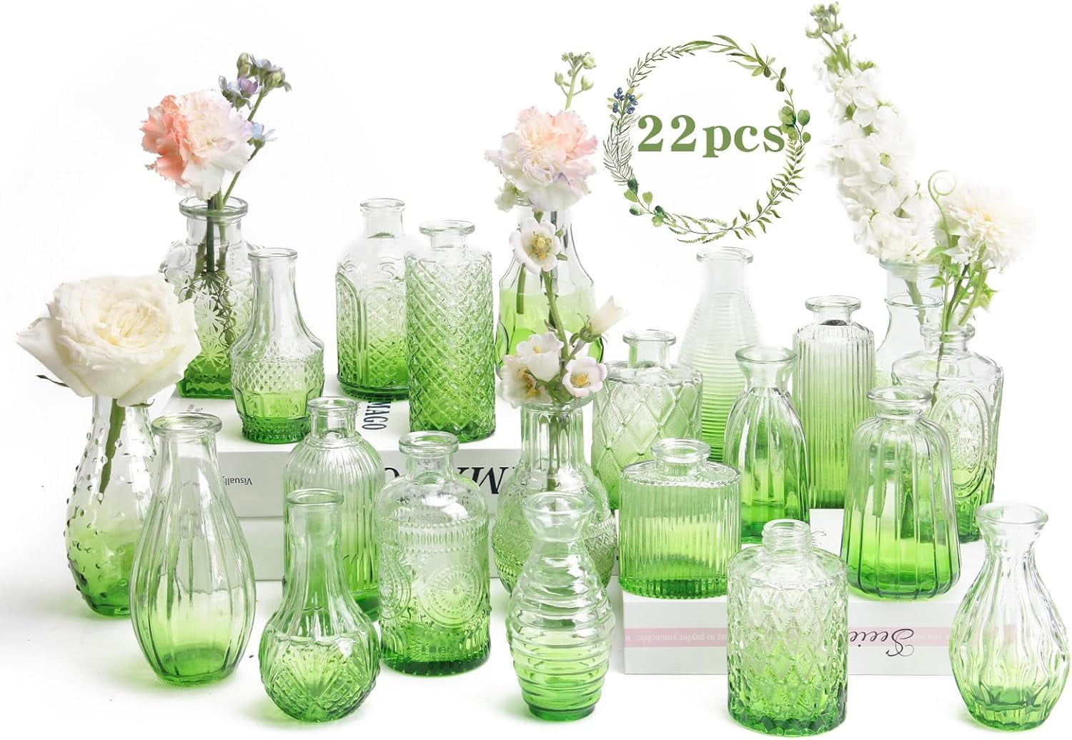 Pack Pink Flower Vase in Bulk,Mini Vintage Glass Bud Vases for ...
