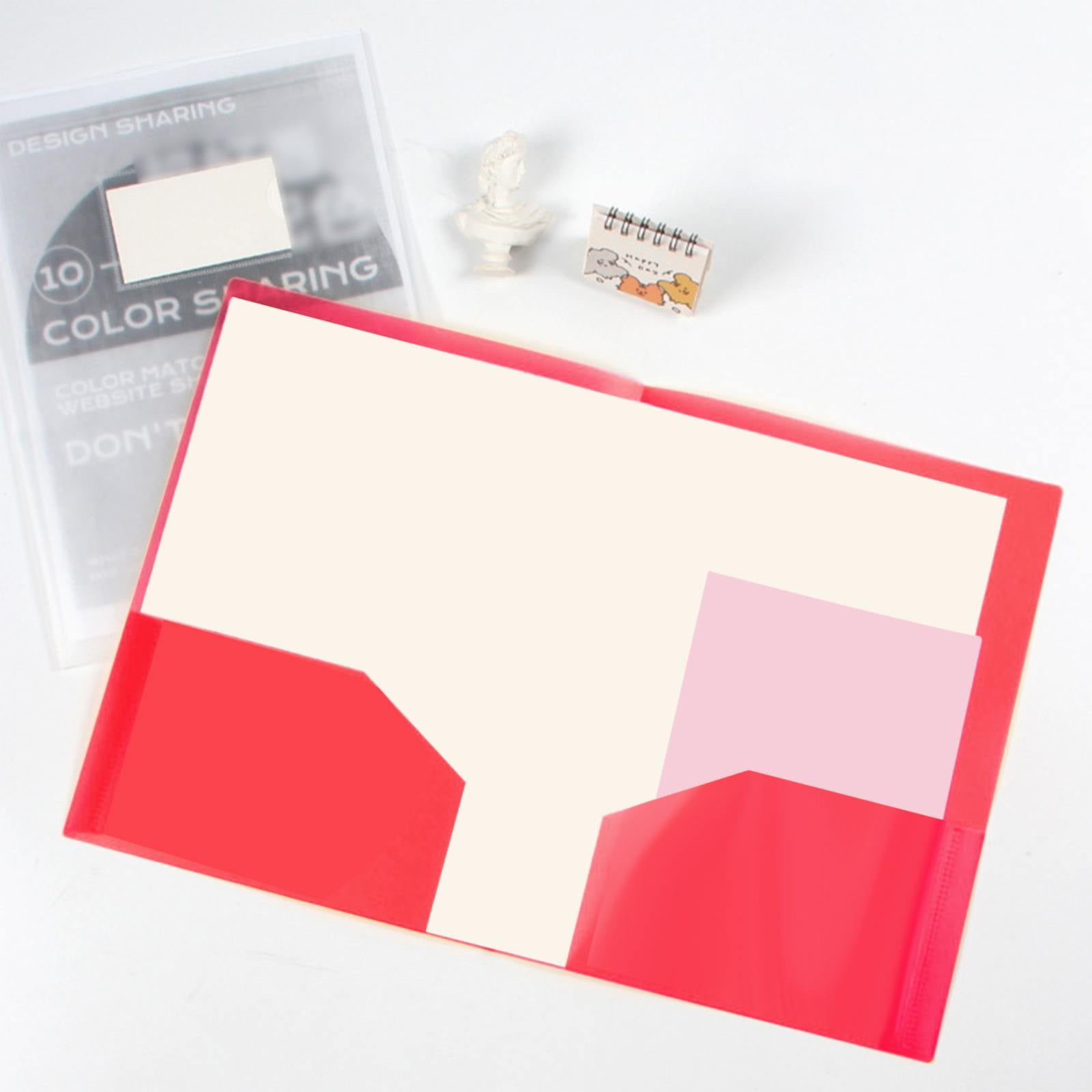 Pack Plastic Pocket Folder Heavy Duty Folders With Pockets Fit A4 ...