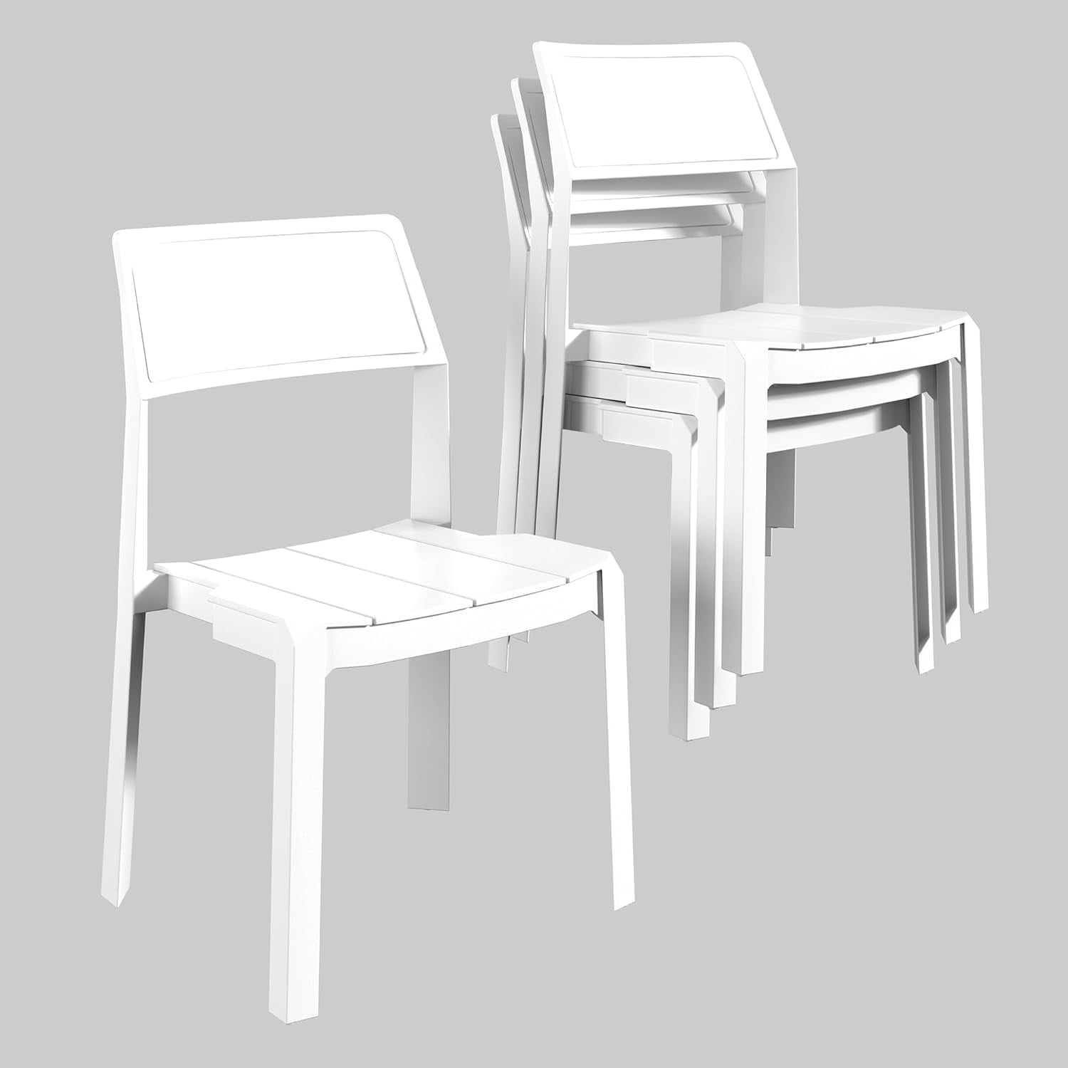 Pack Plastic Stacking Chairs Stackable Dining Chairs for Kitchen ...