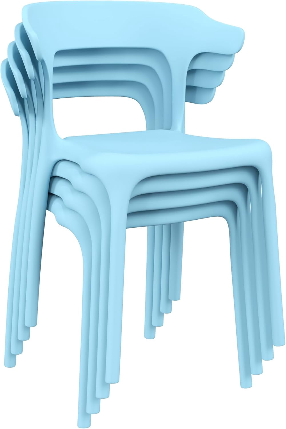 Pack Plastic Stacking Chairs Stackable Dining Chairs for Kitchen ...