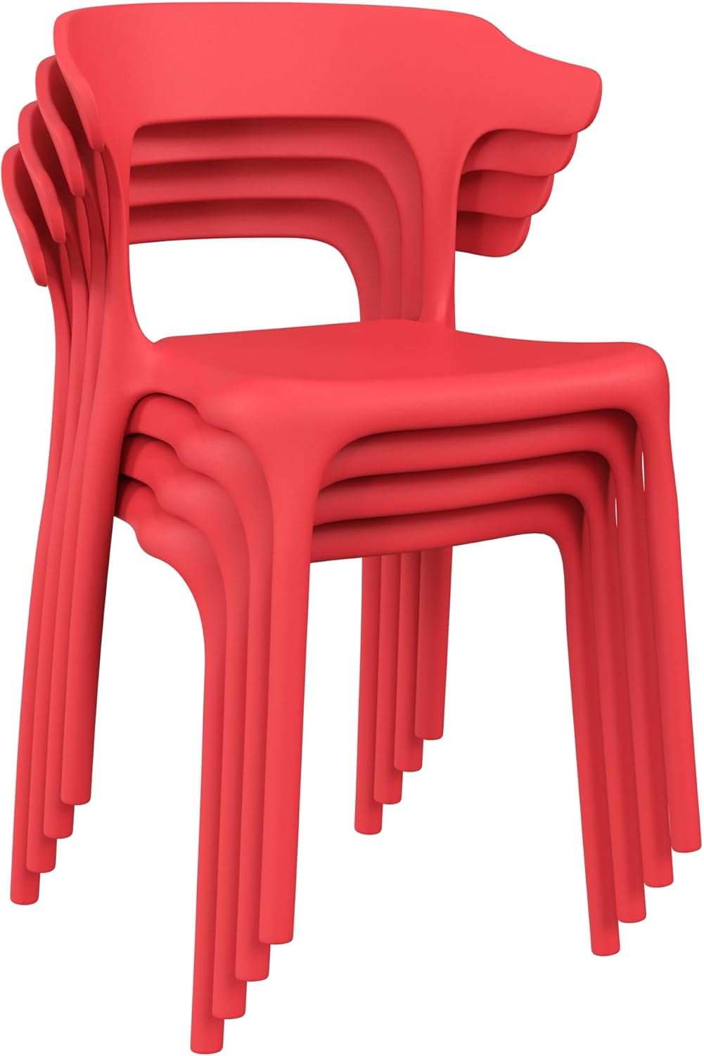 Pack Plastic Stacking Chairs Stackable Dining Chairs for Kitchen ...