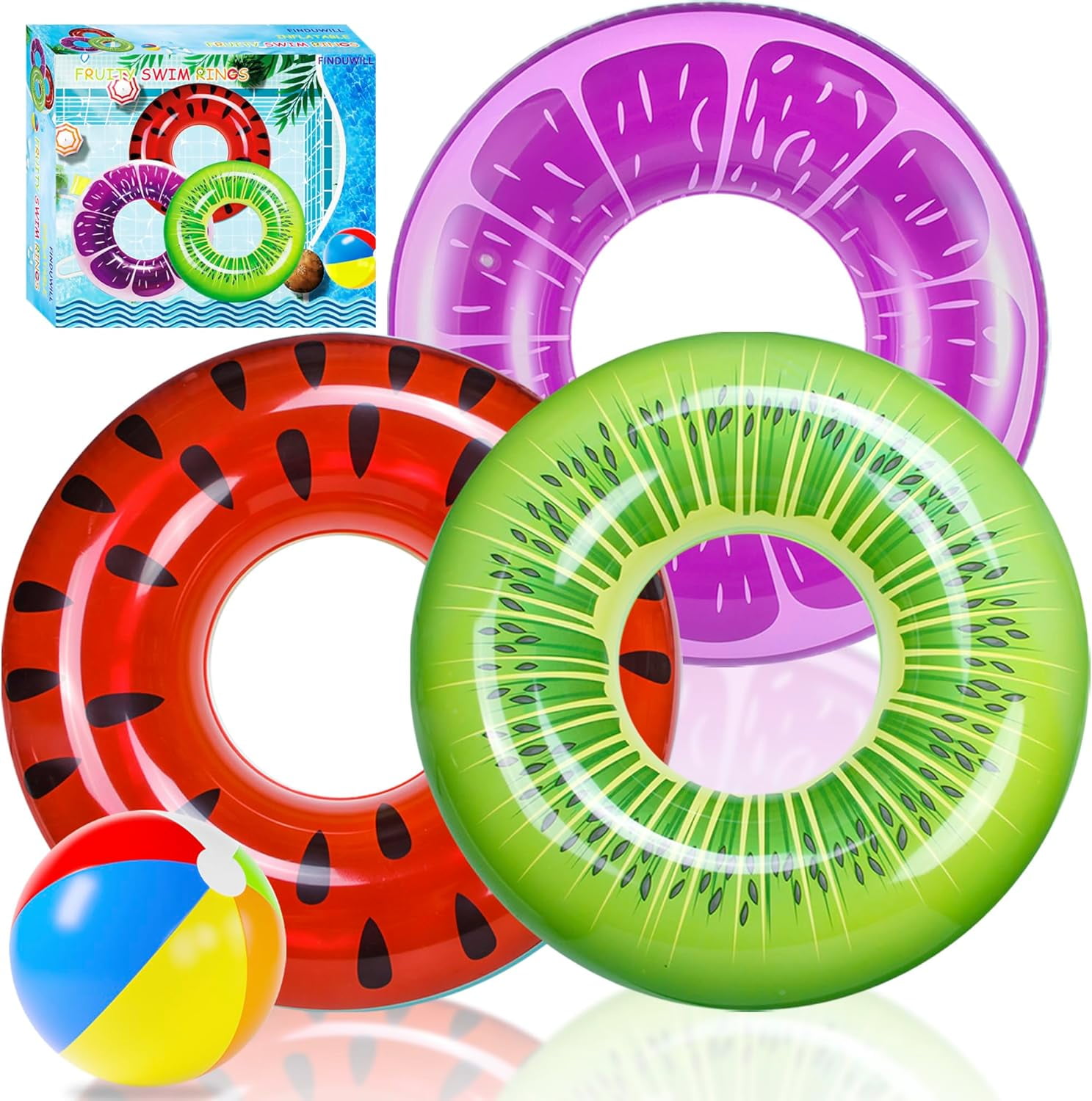 Pack Pool Floats Kids, Pool Swim Tubes RingsInflatable Big Floaties ...
