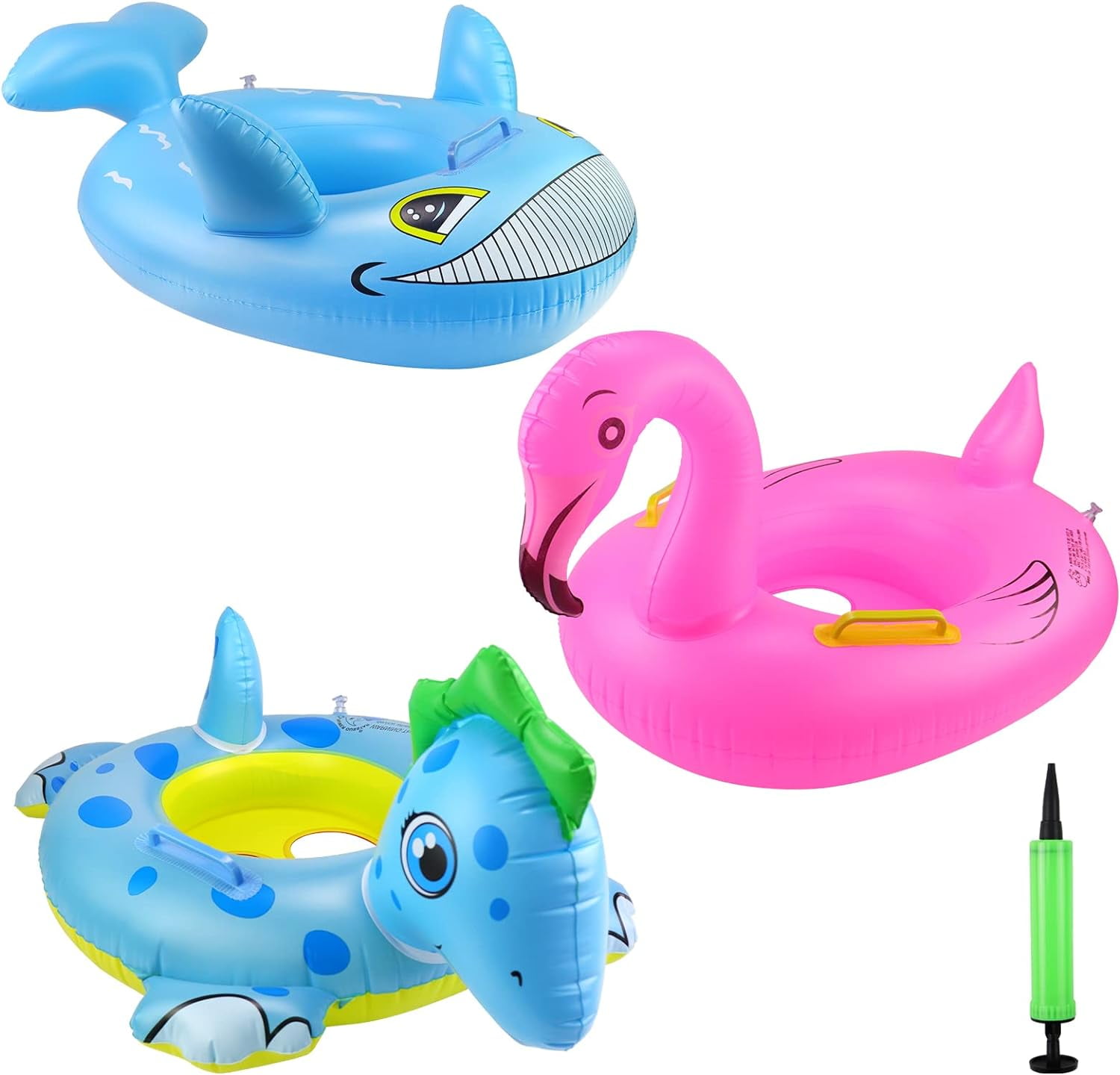 Pack Pool Inflatable Floats for Kids, Dinosaur Flamingo Whale Swim ...