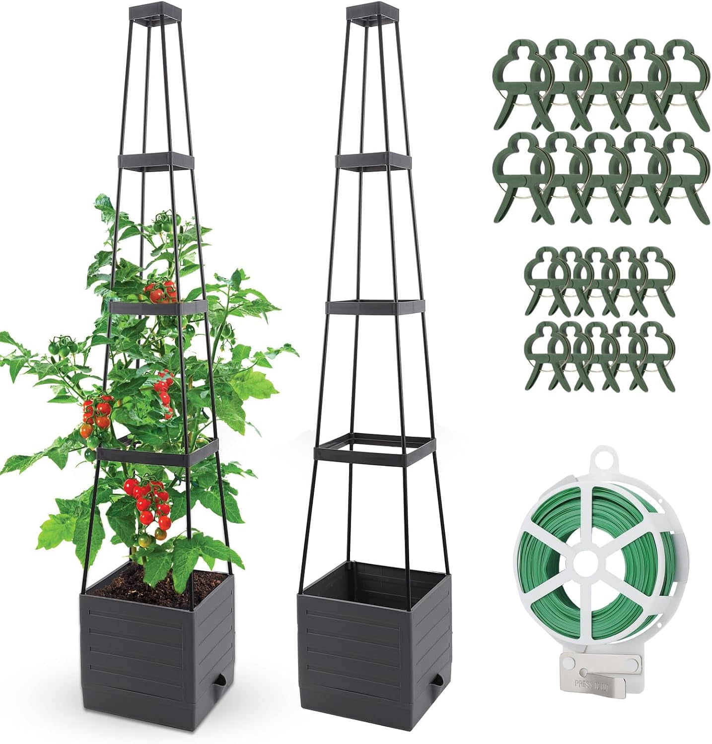 Pack Raised Garden Bed, Planter Boxes with Trellis 58.3'' Tomato ...