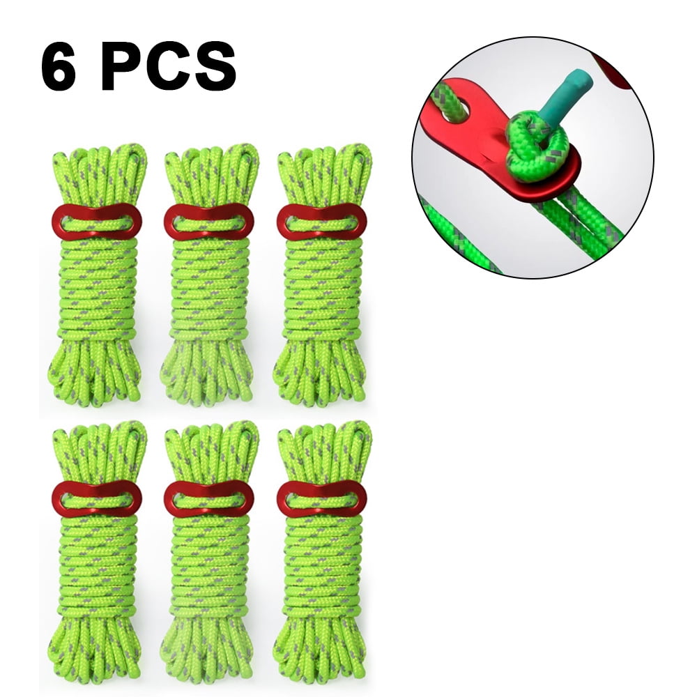 Pack Reflective 4mm Tent Cords Ultralight Camp Ropes with Aluminum ...