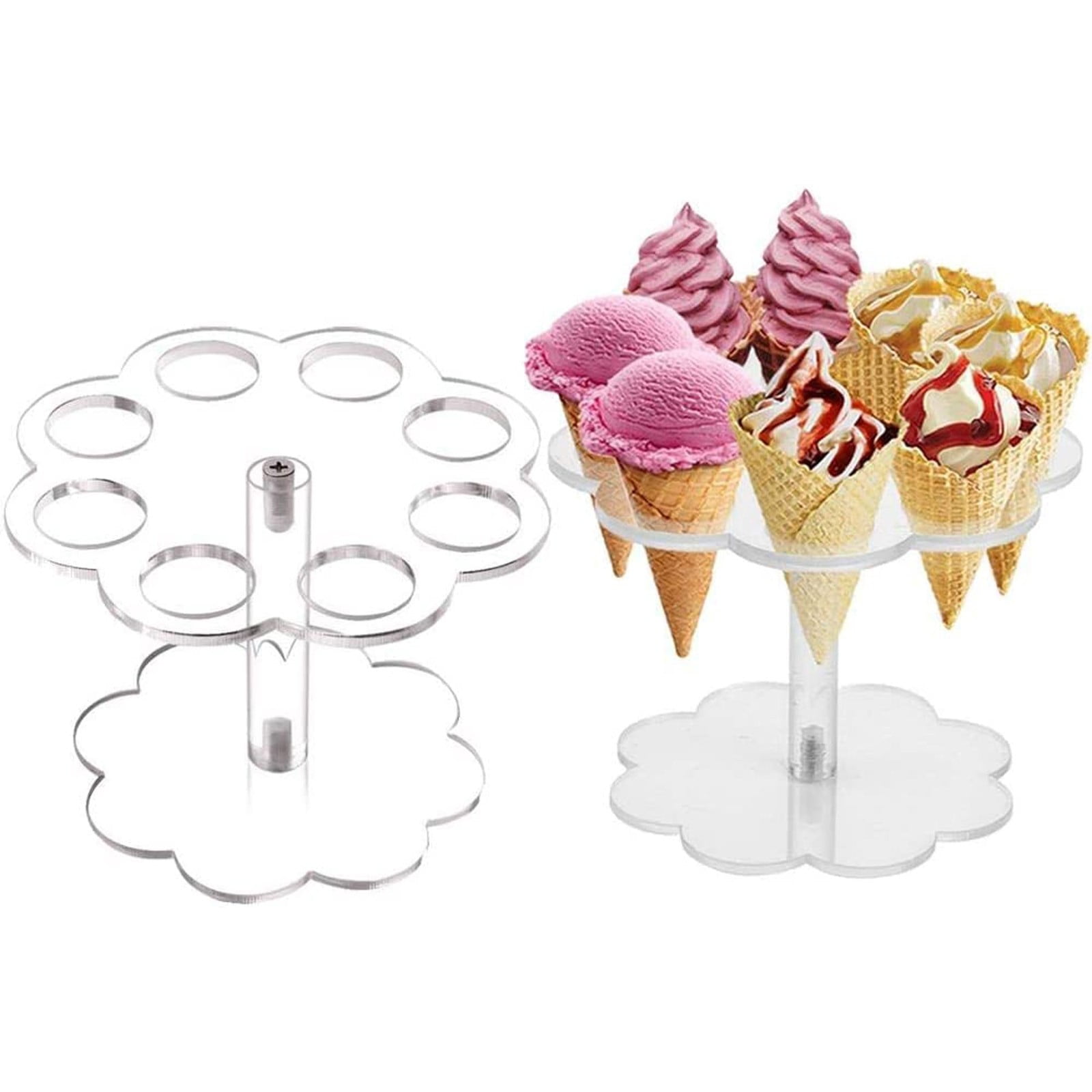 Pack Small Acrylic Ice Holder Stand With 8 Holes Capacity Clear Acrylic ...