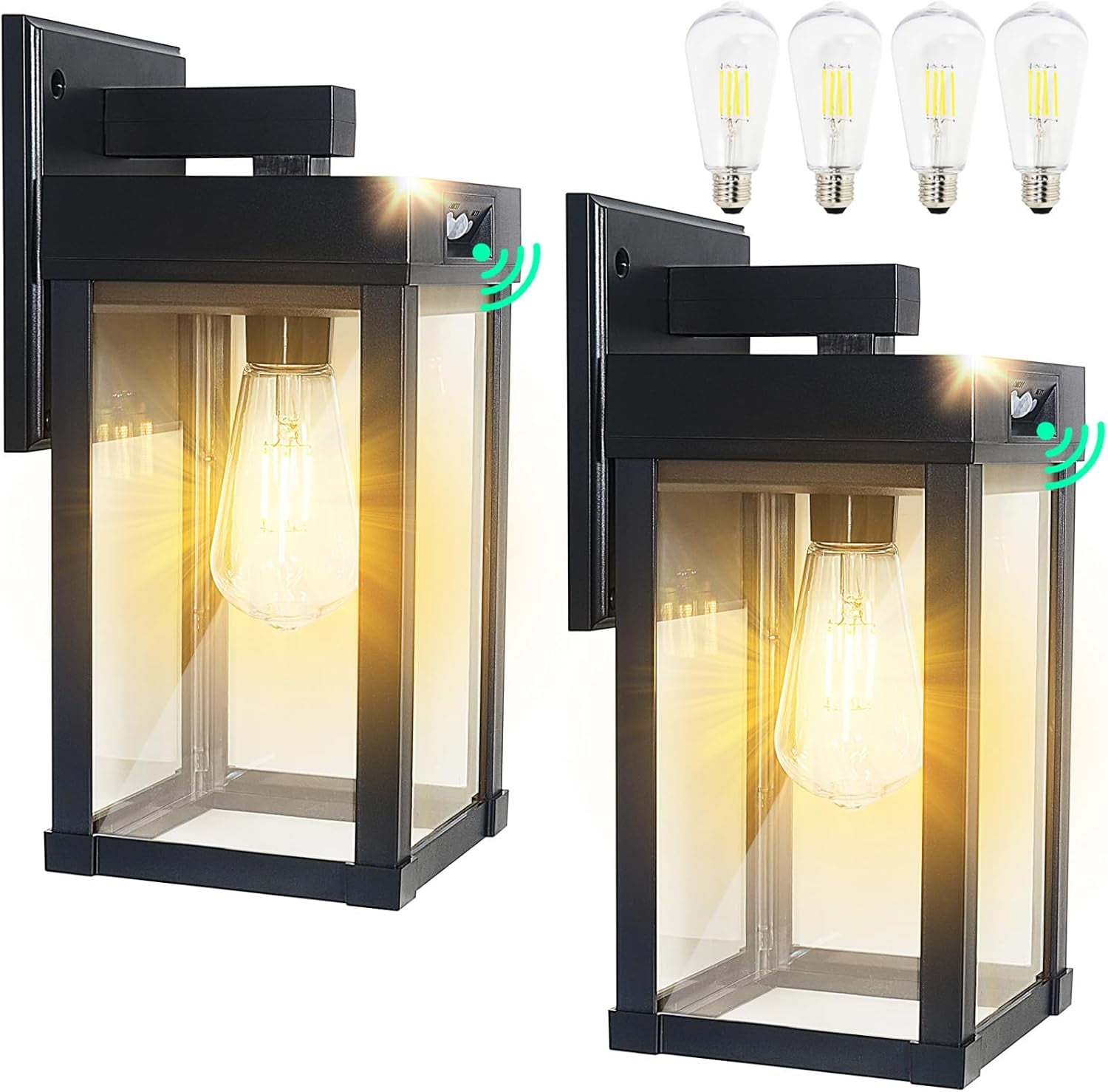 Pack Solar Wall Lights Outdoor Waterproof with 3 Lighting Modes ...