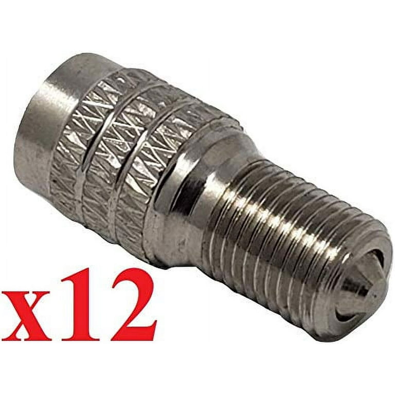 Pack of TWELVE Muzzys Double Seal Flow Through Valve Stem Tire Caps Inflate Thru for High Pressure Truck Car RV Semi Bus Tires INFLATE TIRES AND