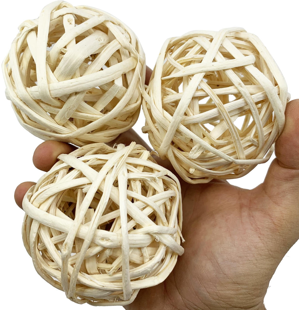Pack Three Natural Woven Bamboo Balls Size: 1257 3.50 Inch - Walmart.com