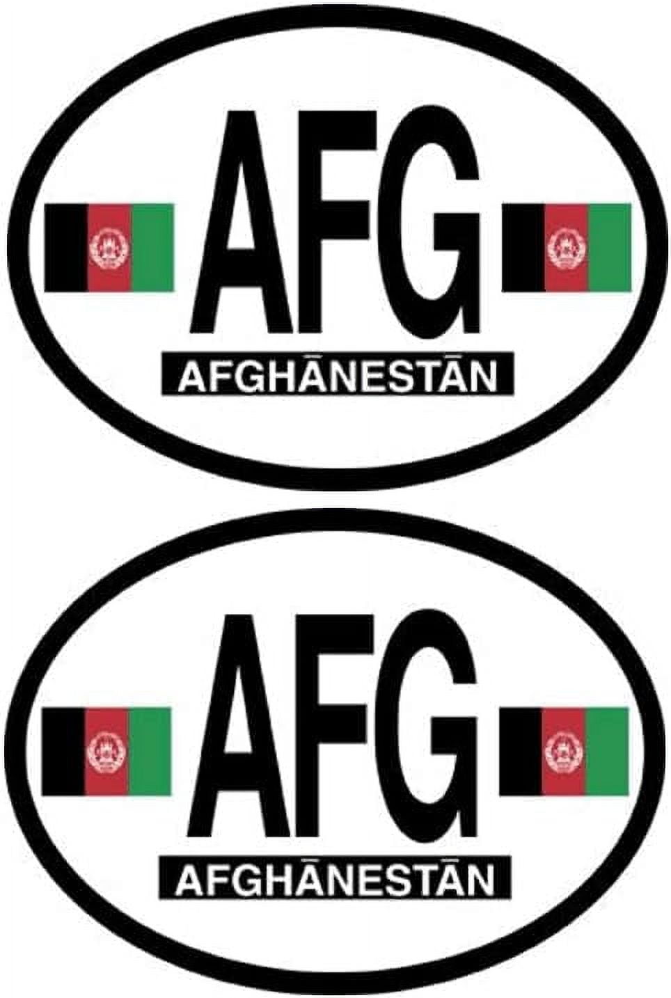 Pack of Two Afghanistan Flag-It Brand International Country Oval Decal ...