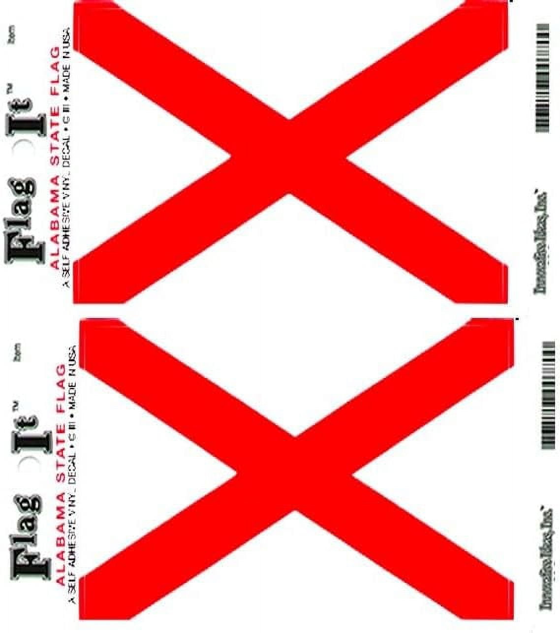 Alabama Vinyl Stickers, Pack of Two 3.5 x 5 inch Flag-It Decals ...