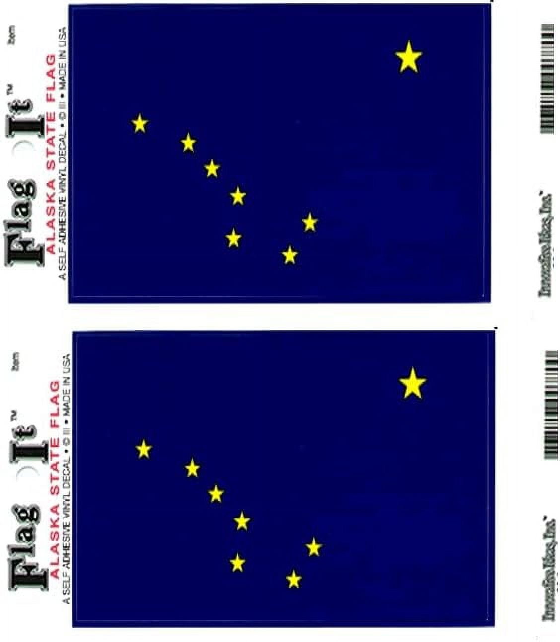 Alaska Vinyl Stickers, Pack of Two 3.5 x 5 inch Flag-It Decals ...
