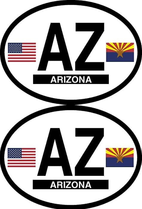 Pack of Two Arizona Flag-It Brand State Oval Decal Stickers, 3.5"x 4.75 ...