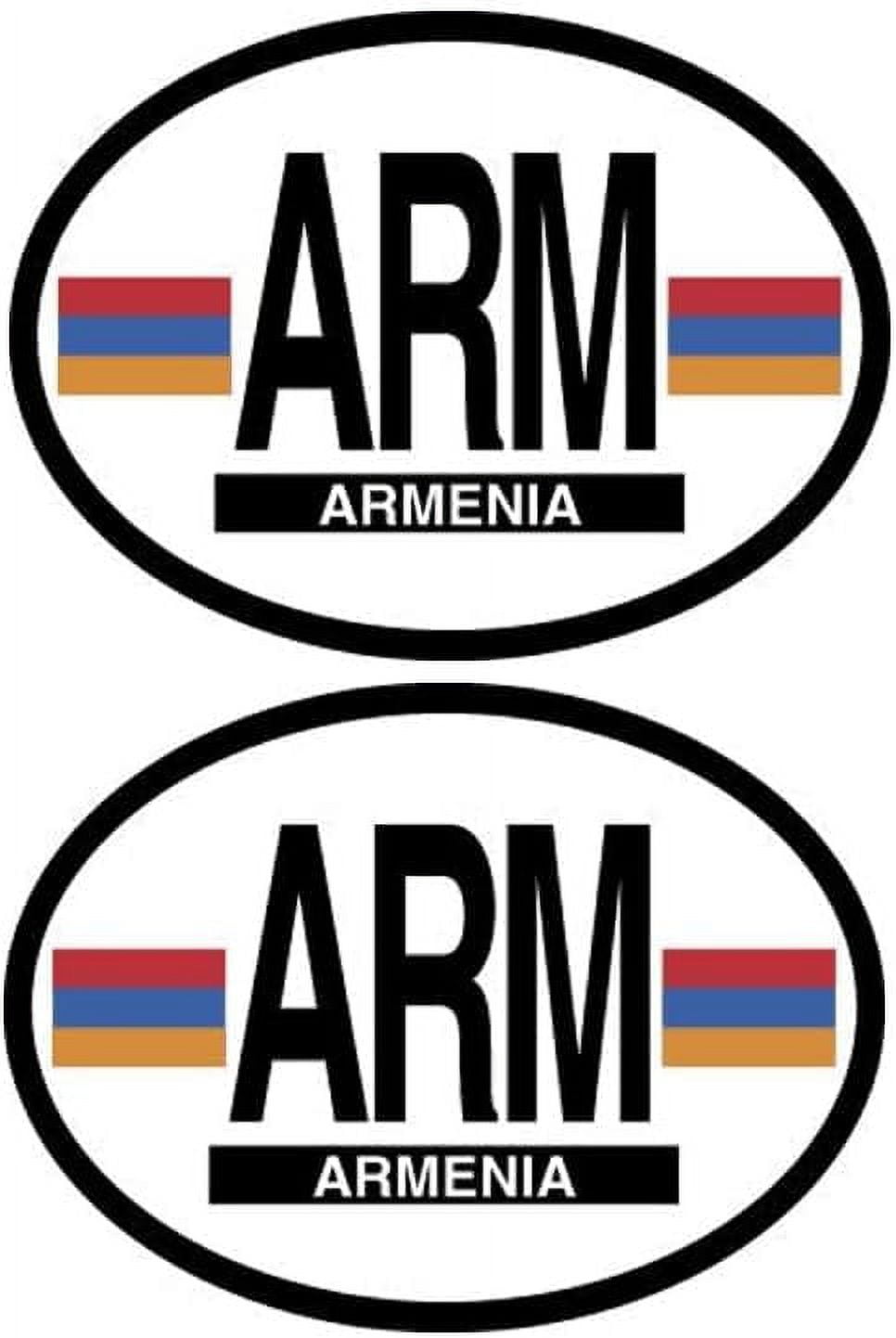 Pack of Two Armenia Flag-It Brand International Country Oval Decal ...