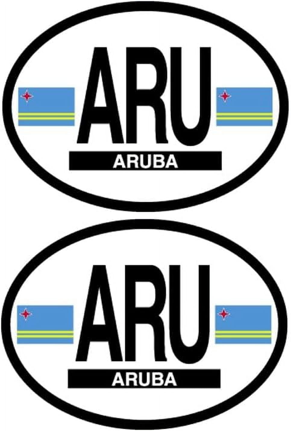 Pack of Two Aruba Flag-It Brand International Country Oval Decal ...