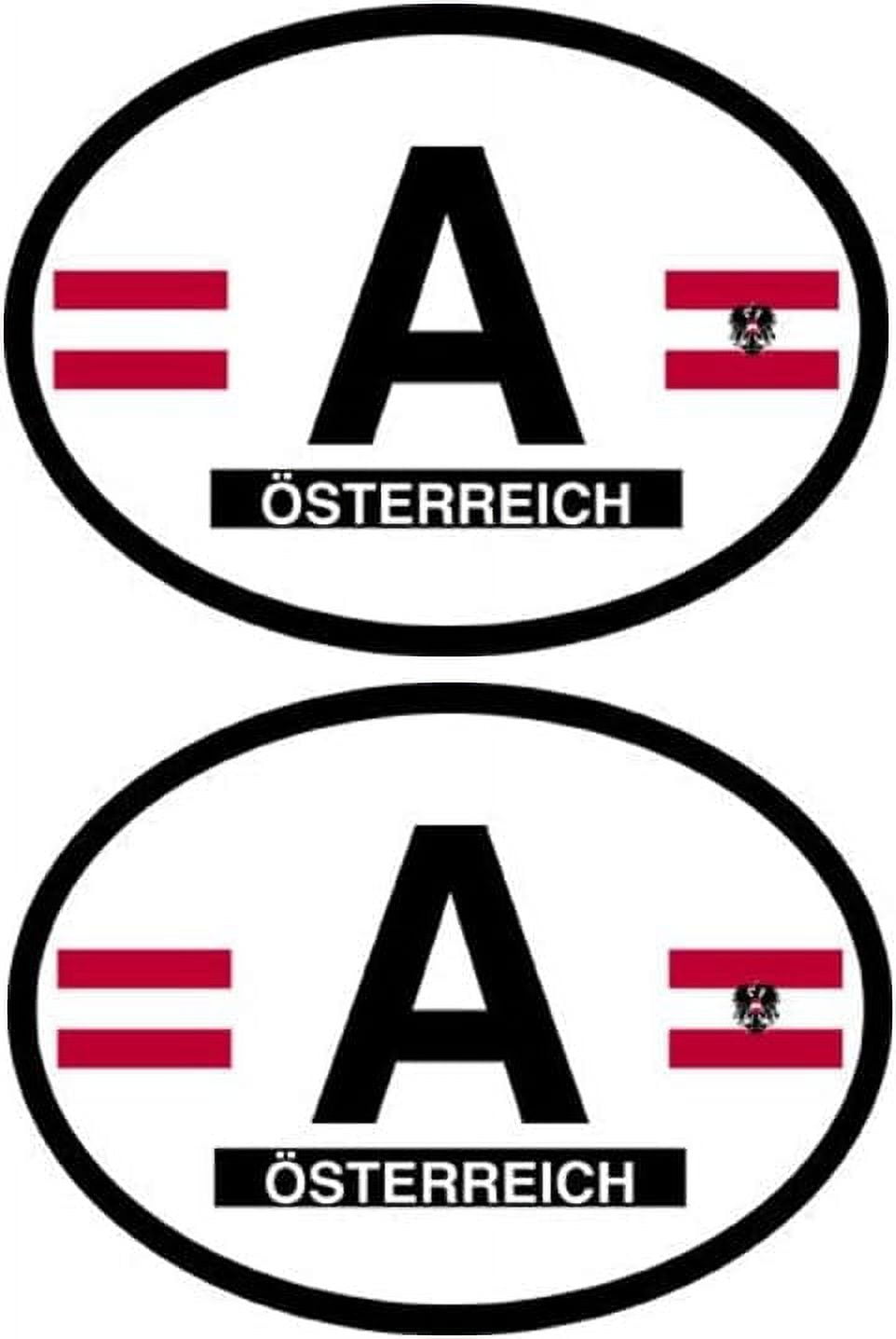 Pack of Two Austria Flag-It Brand International Country Oval Decal ...