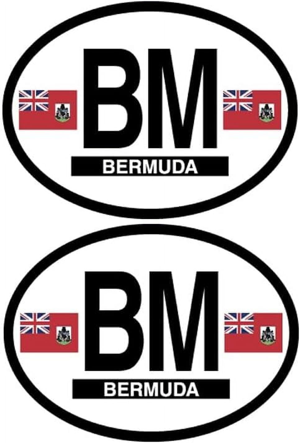 Pack of Two Bermuda Flag-It Brand International Country Oval Decal ...