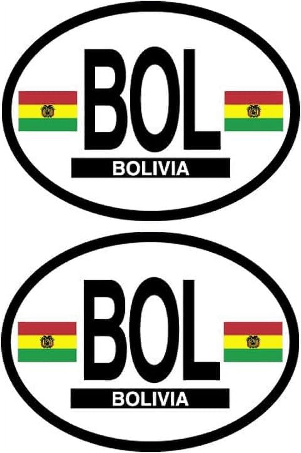 Pack of Two Bolivia Flag-It Brand International Country Oval Decal ...
