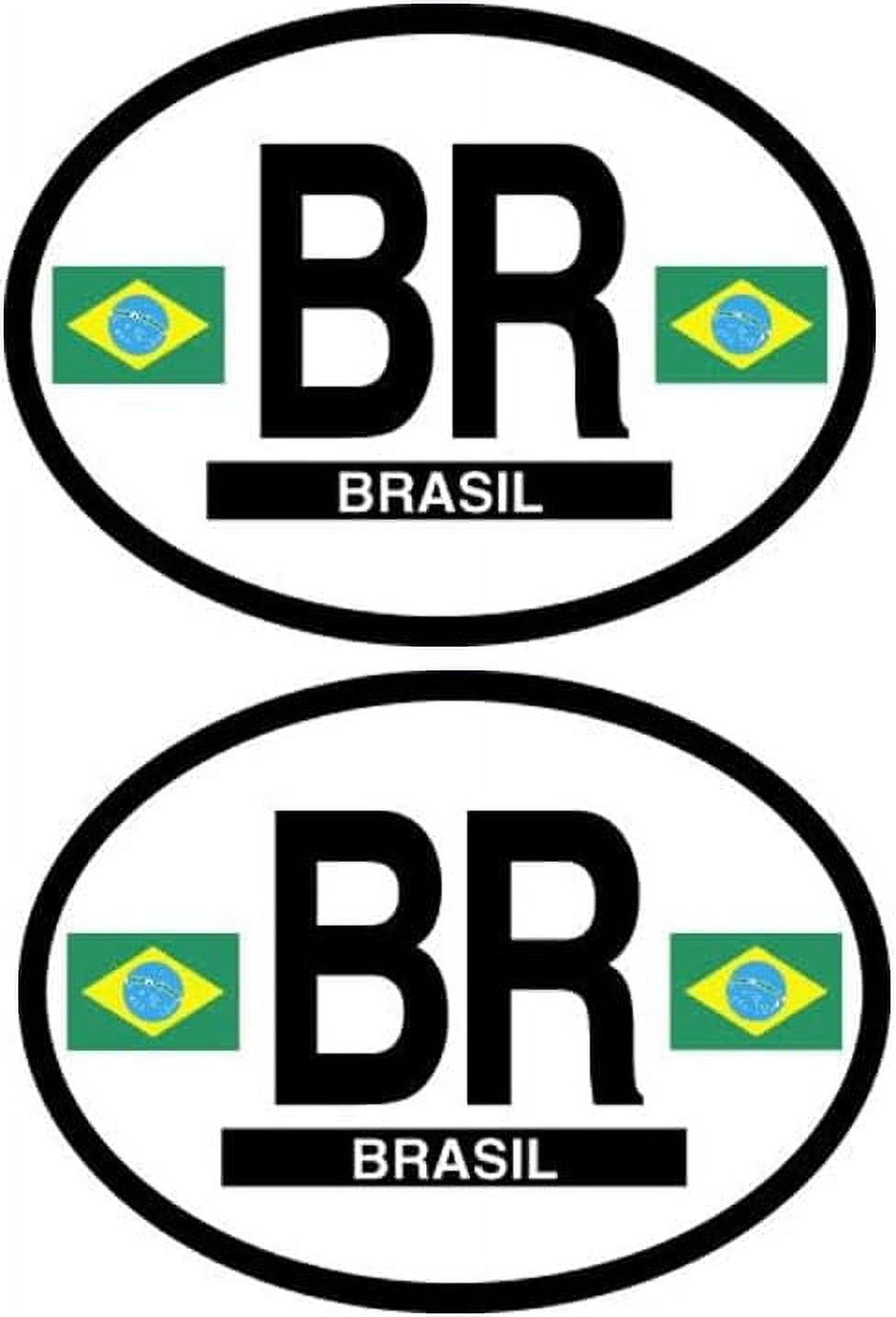 Pack of Two Brazil Flag-It Brand International Country Oval Decal ...