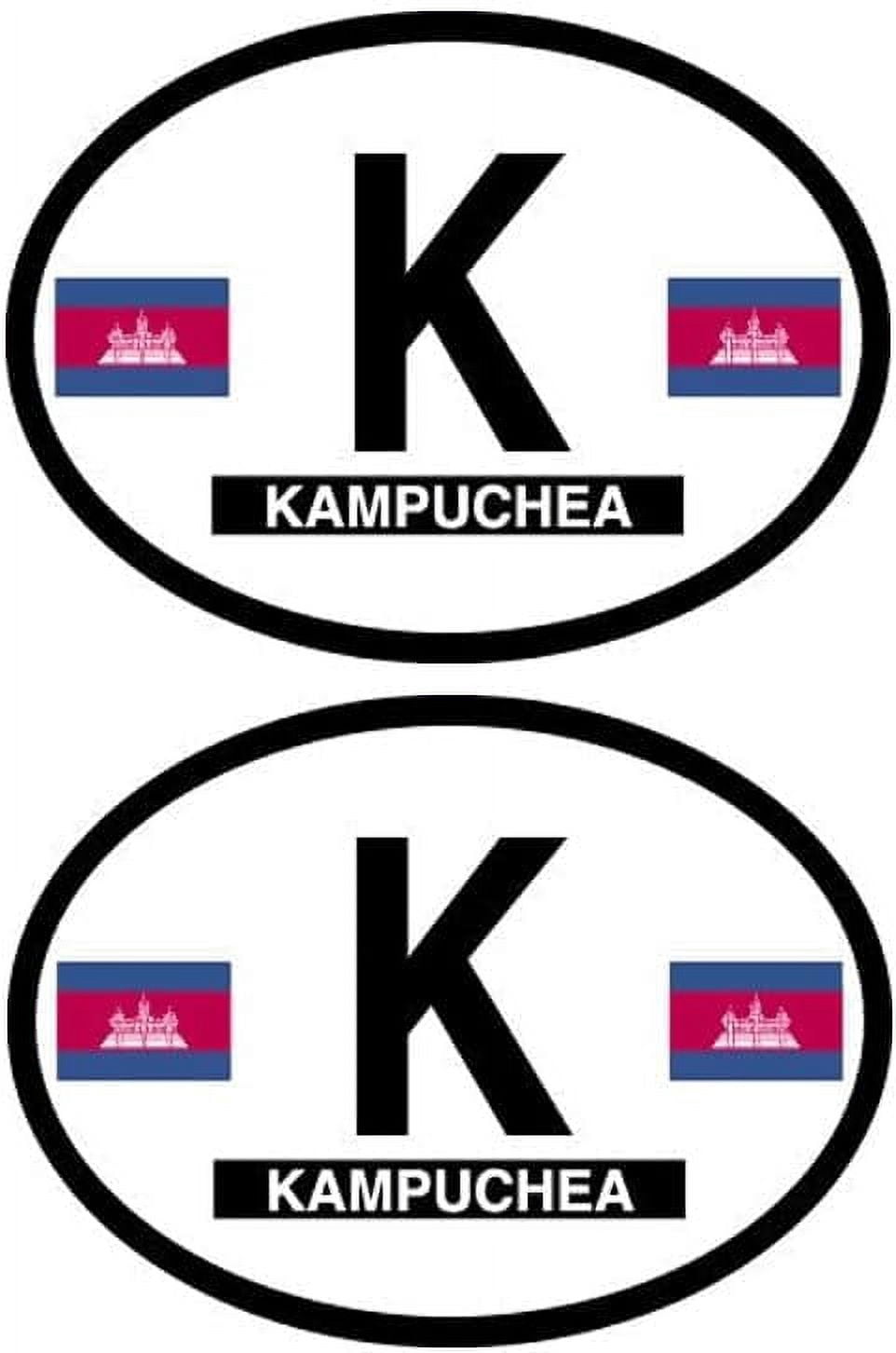 Pack of Two Cambodia Flag-It Brand International Country Oval Decal ...