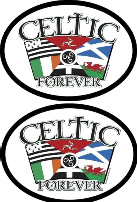 Celtic Motto Oval Decals, Pack of Two 3.5 x 4.75 inch Flag It Brand ...