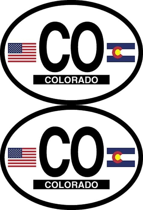 Pack of Two Colorado Flag-It Brand State Oval Decal Stickers, 3.5"x 4. ...