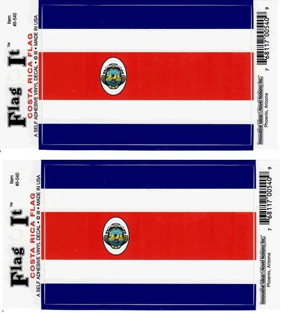 Pack of Two Costa Rica Flag-It Vinyl Decals, 3.5 x 5inch Waterproof - Walmart.com