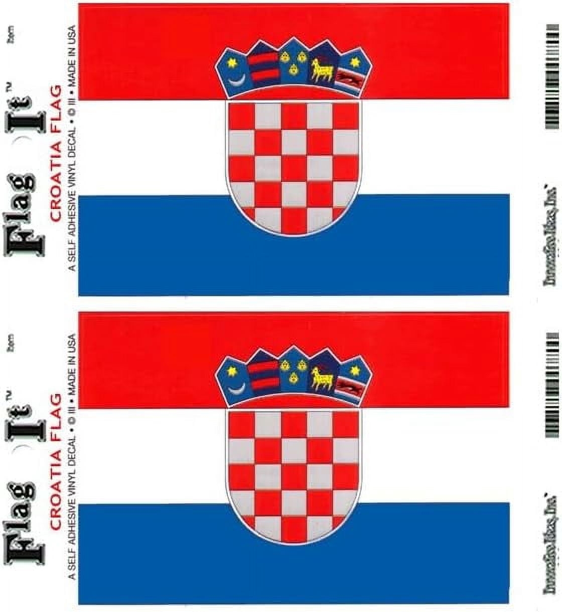 Pack of Two Croatia Flag-It Vinyl Decals, 3.5 x 5inch Waterproof ...