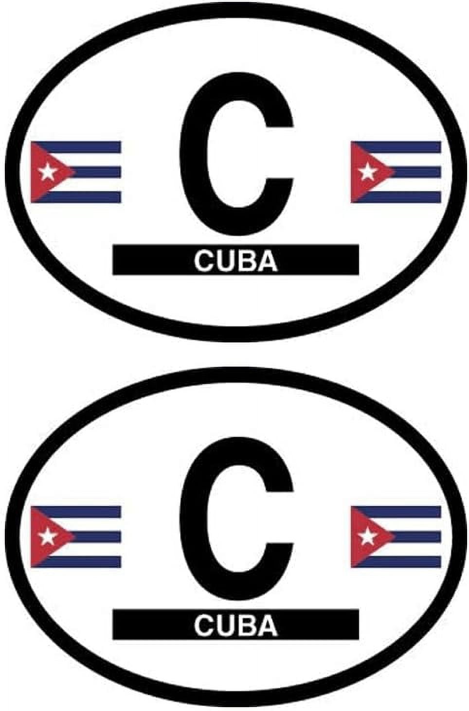 Pack of Two Cuba Flag-It Brand International Country Oval Decal ...