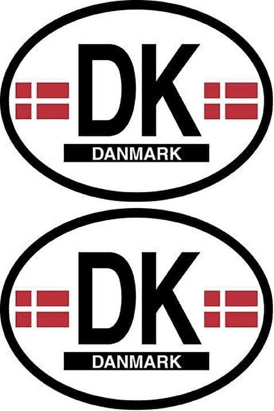 Pack of Two Denmark Flag-It Brand International Country Oval Decal ...