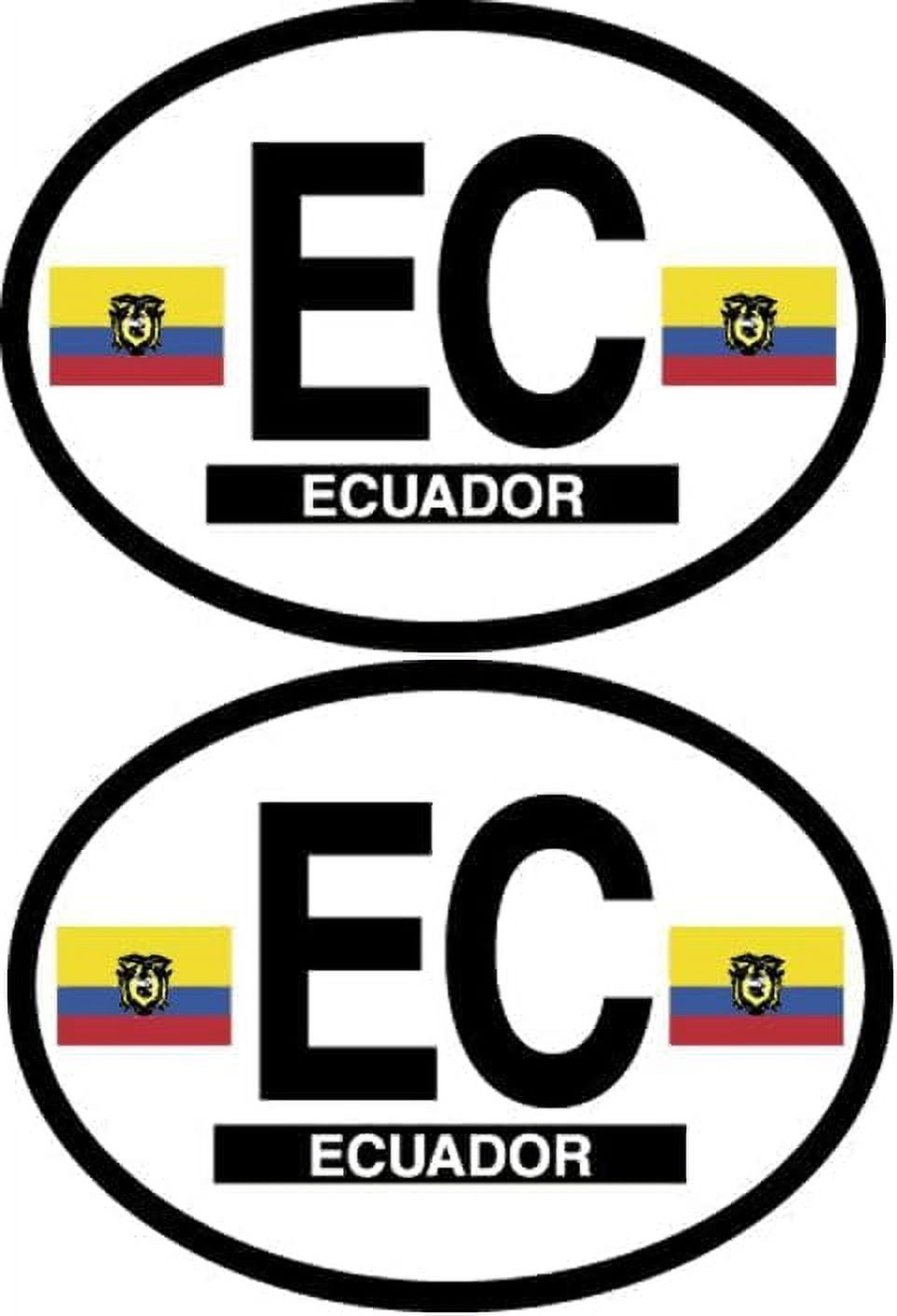 Pack of Two Ecuador Flag-It Brand International Country Oval Decal ...