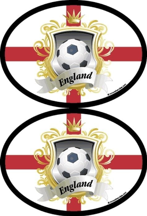 England Soccer Oval Decals; Pack of Two 3.5 x 4.75 inch Flag It Brand ...