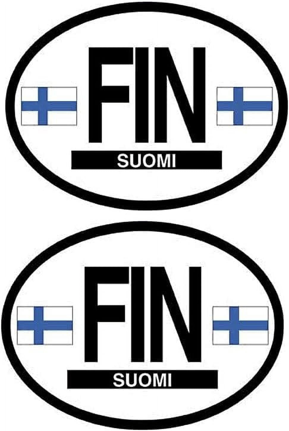 Pack of Two Finland Flag-It Brand International Country Oval Decal ...
