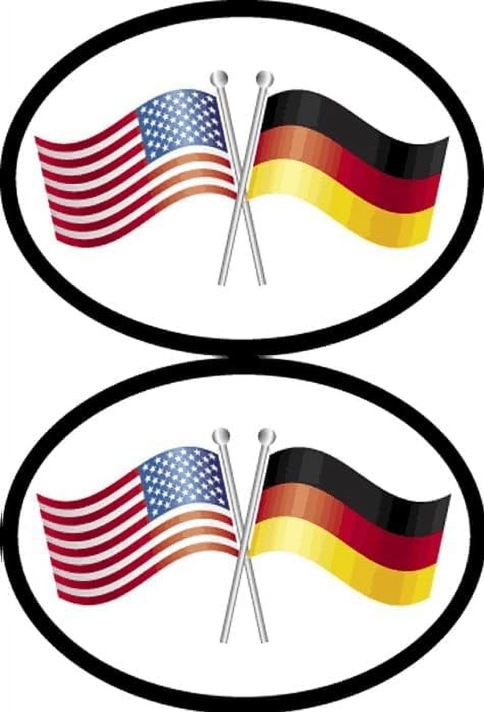 USA and Germany Friendship Oval Decals, Pack of Two 3.5 x 4.75 inch ...