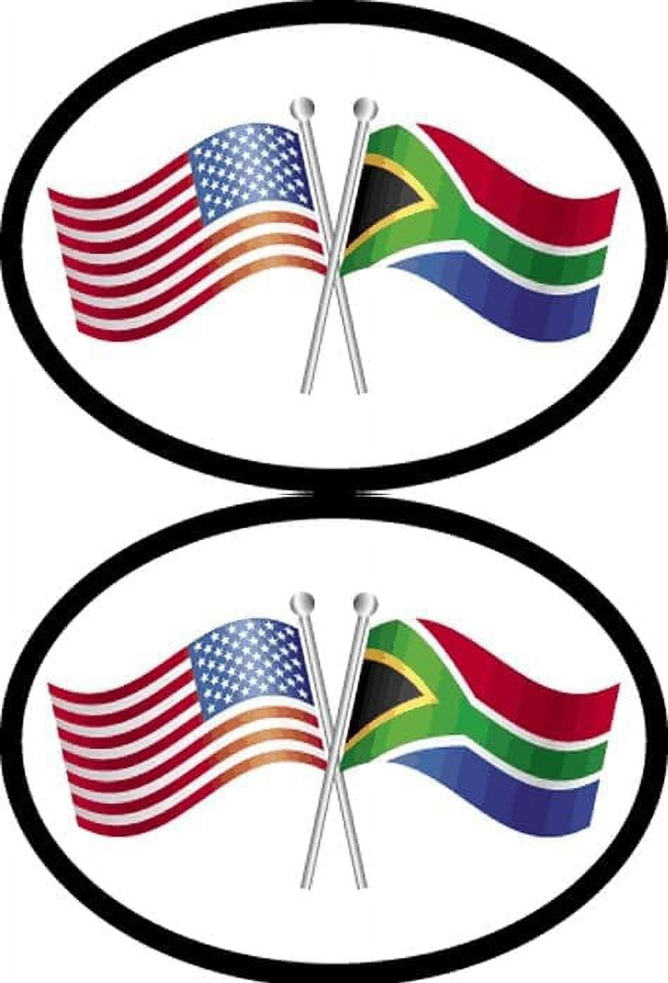 USA and South Africa Friendship Oval Decals, Pack of Two 3.5 x 4.75 ...