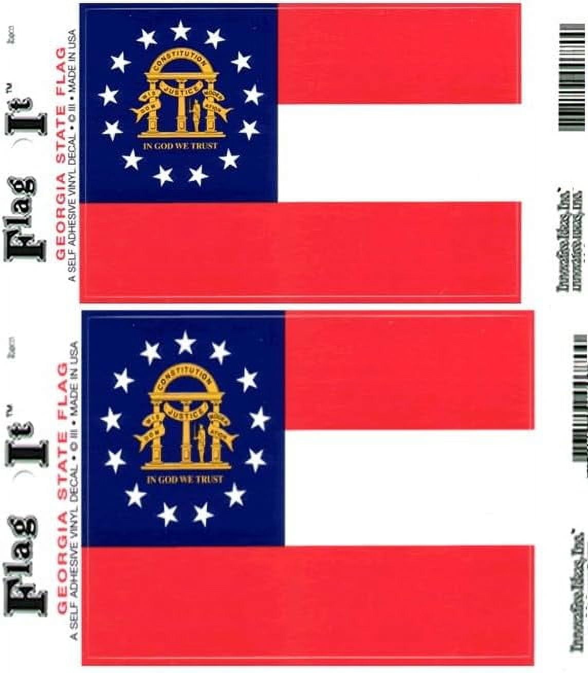 Georgia Vinyl Stickers, Pack of Two 3.5 x 5 inch Flag-It Decals ...