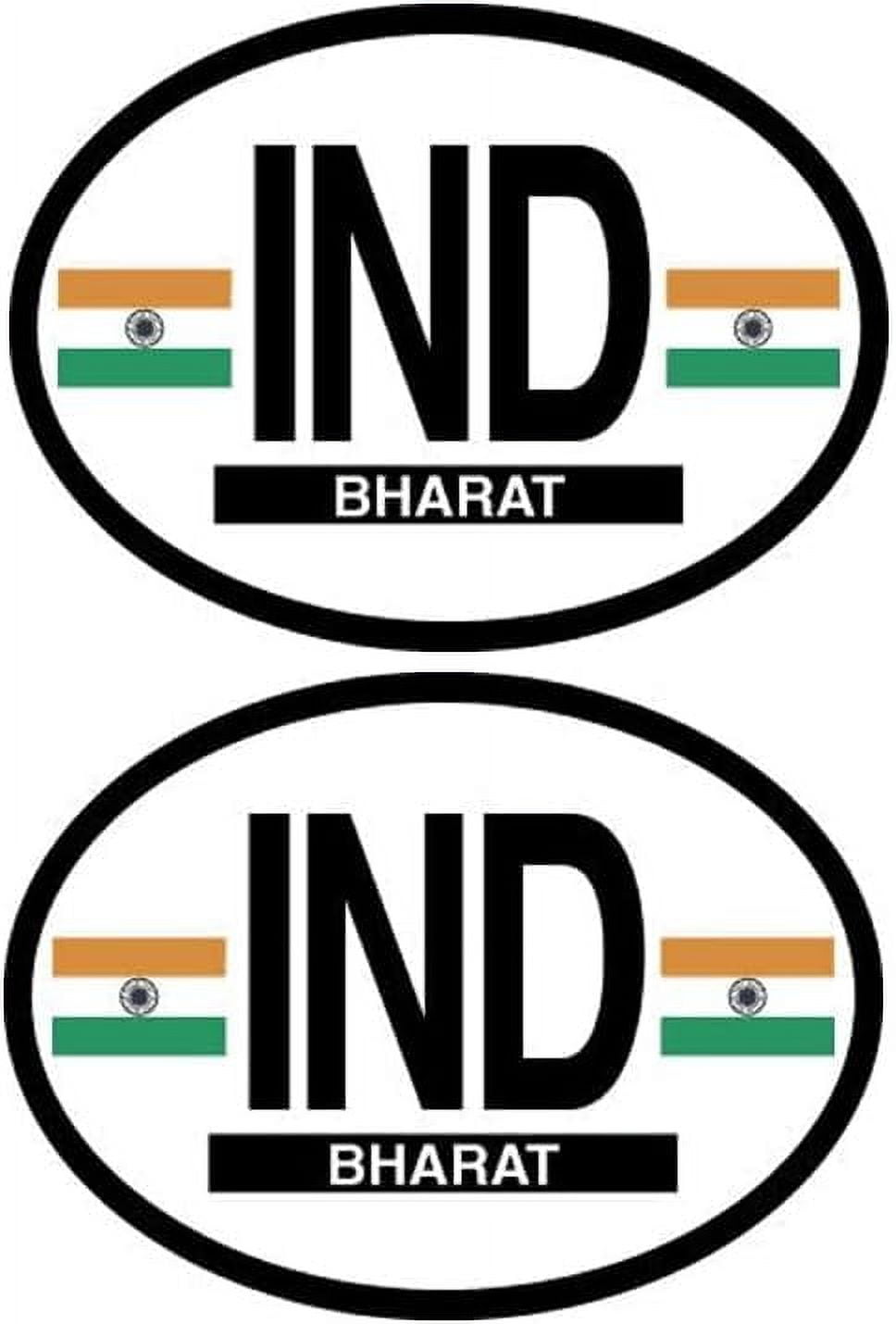 Pack of Two India Flag-It Brand International Country Oval Decal ...