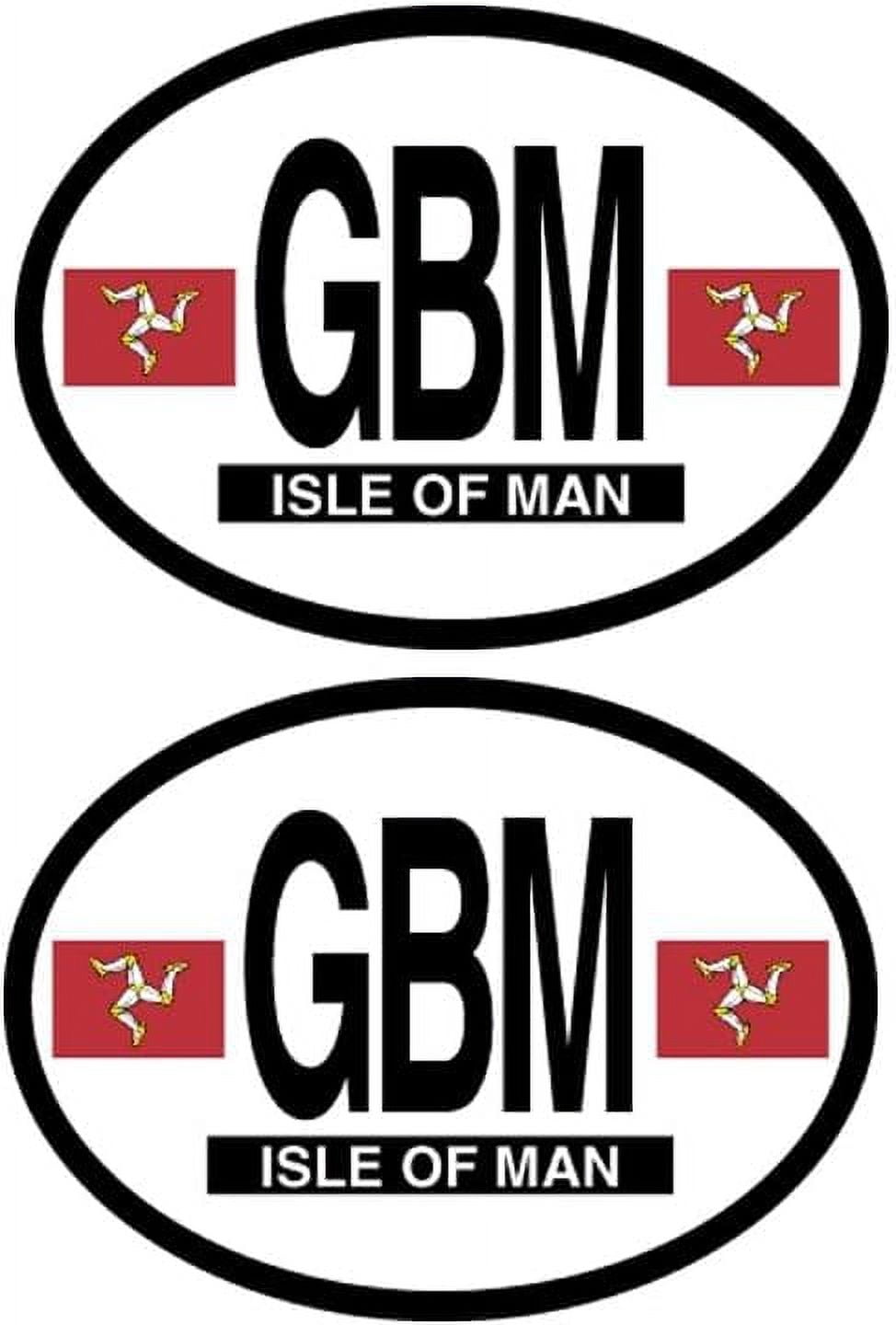 Pack of Two Isle of Man Flag-It Brand International Country Oval Decal ...