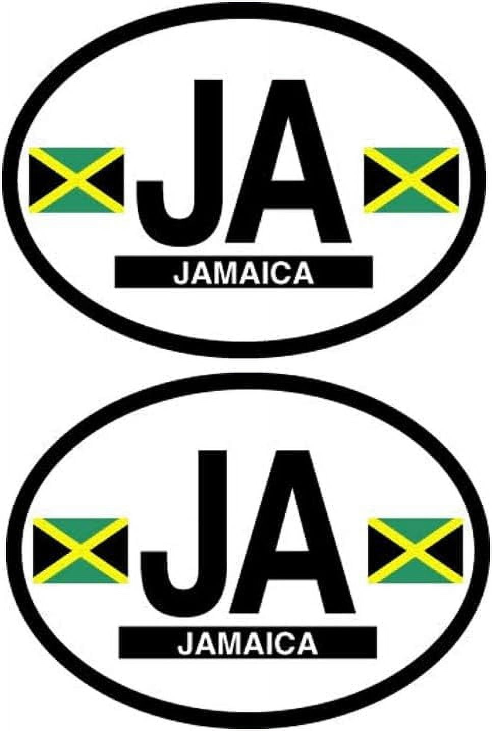 Pack of Two Jamaica Flag-It Brand International Country Oval Decal ...
